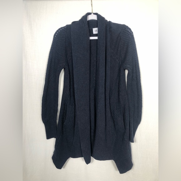CAbi | Sweaters | Cabi Cable Knit Cardigan Navy Euc | Poshmark
